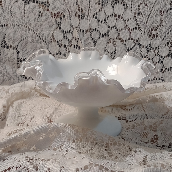 Fenton | Art | Fenton Silver Crest Ruffled Compote Dish | Poshmark